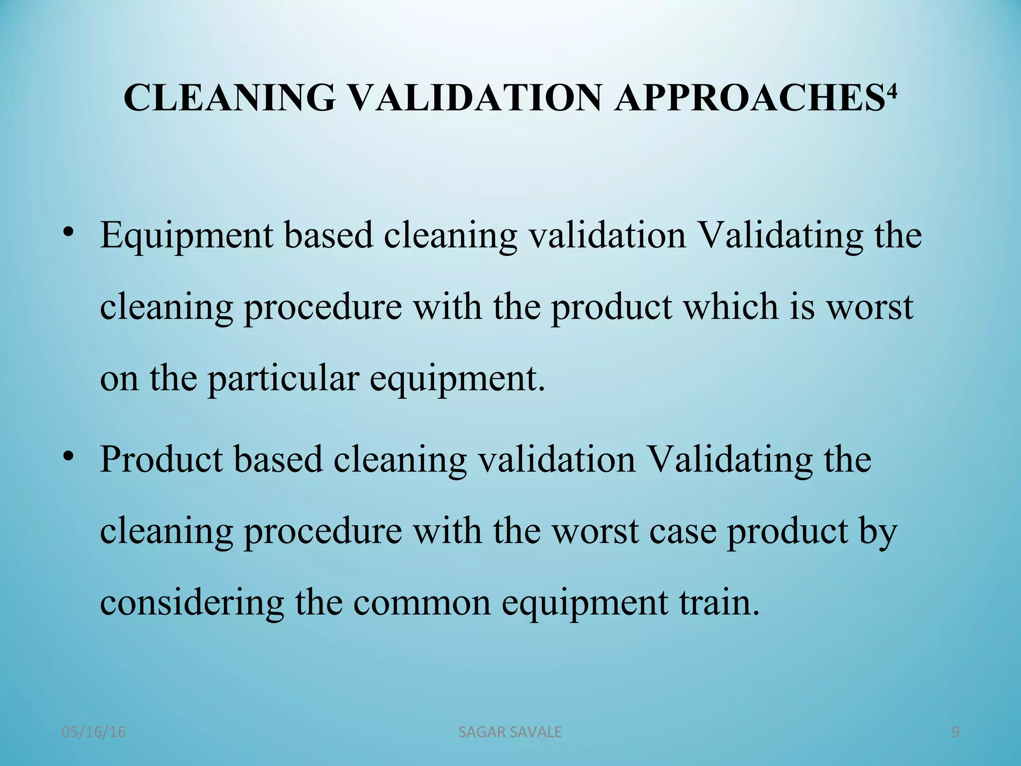 Cleaning validation | PPT