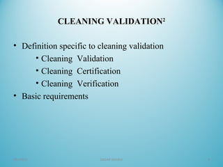 Cleaning validation | PPT
