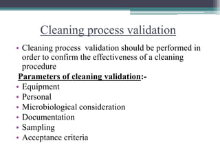 Cleaning validation | PPTX