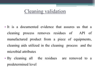 Cleaning validation | PPTX