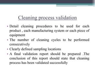 Cleaning validation | PPTX