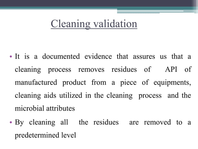 Cleaning validation | PPT