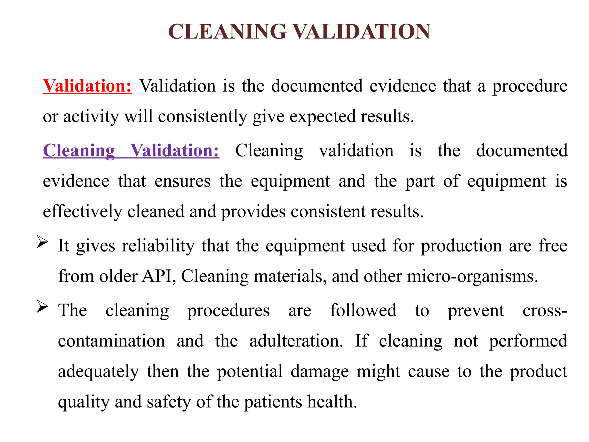 Cleaning Validation Ppt Pharmaceutical validation | PPTX