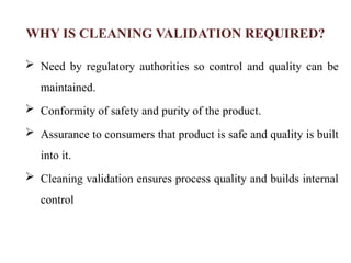 Cleaning Validation Ppt Pharmaceutical validation | PPTX