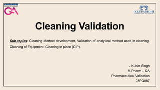 Cleaning Validation PRESENTATION- PV-JKS.pptx