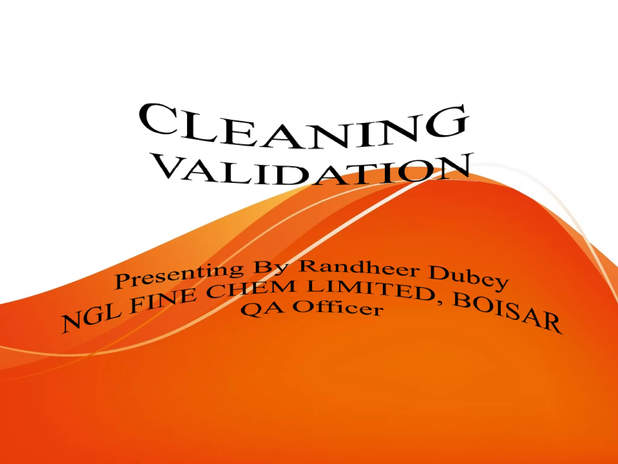 Cleaning validation presentation(1) | PPT
