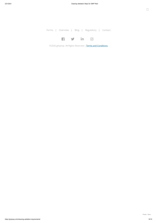 Cleaning validation steps for gmp plant | PDF
