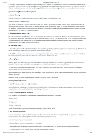 Cleaning validation steps for gmp plant | PDF
