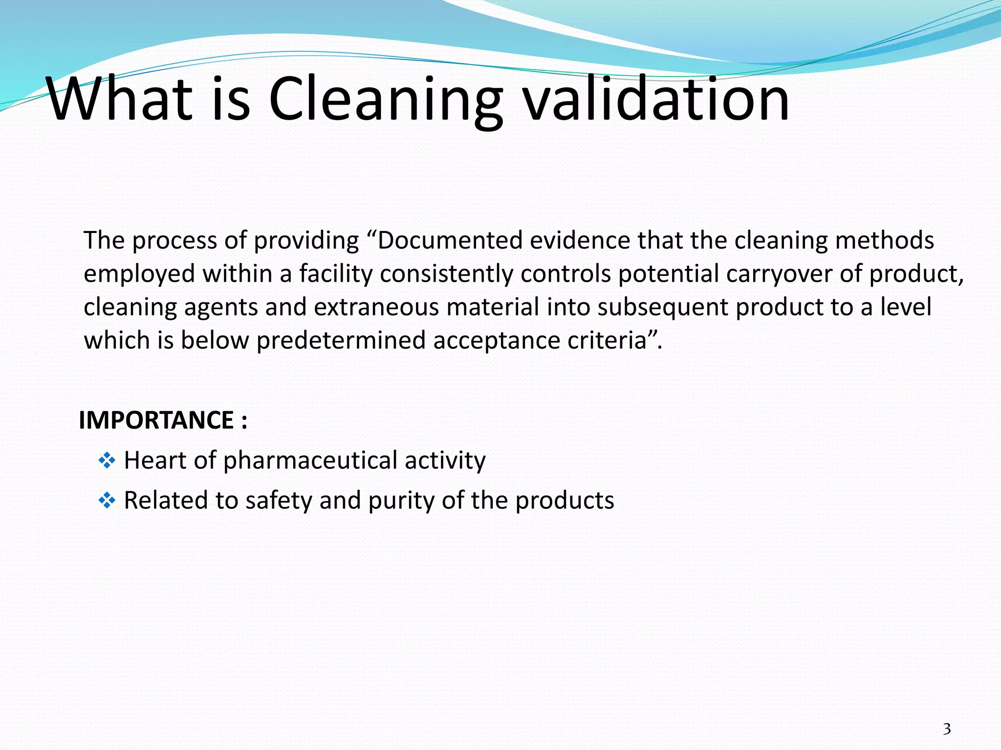 Cleaning validation strategy & regulations | PPTX