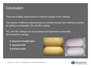 Clean Label - TiO2 free formulation by BIOGRUND | PPT
