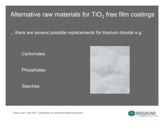Clean Label - TiO2 free formulation by BIOGRUND | PPT