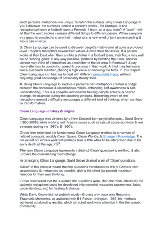 Clean Language - a free guide to transforming conversations | PDF ...