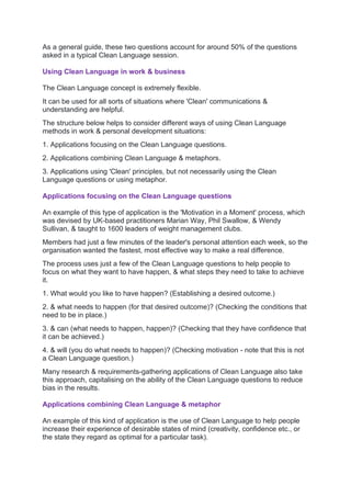 Clean Language - a free guide to transforming conversations | PDF ...