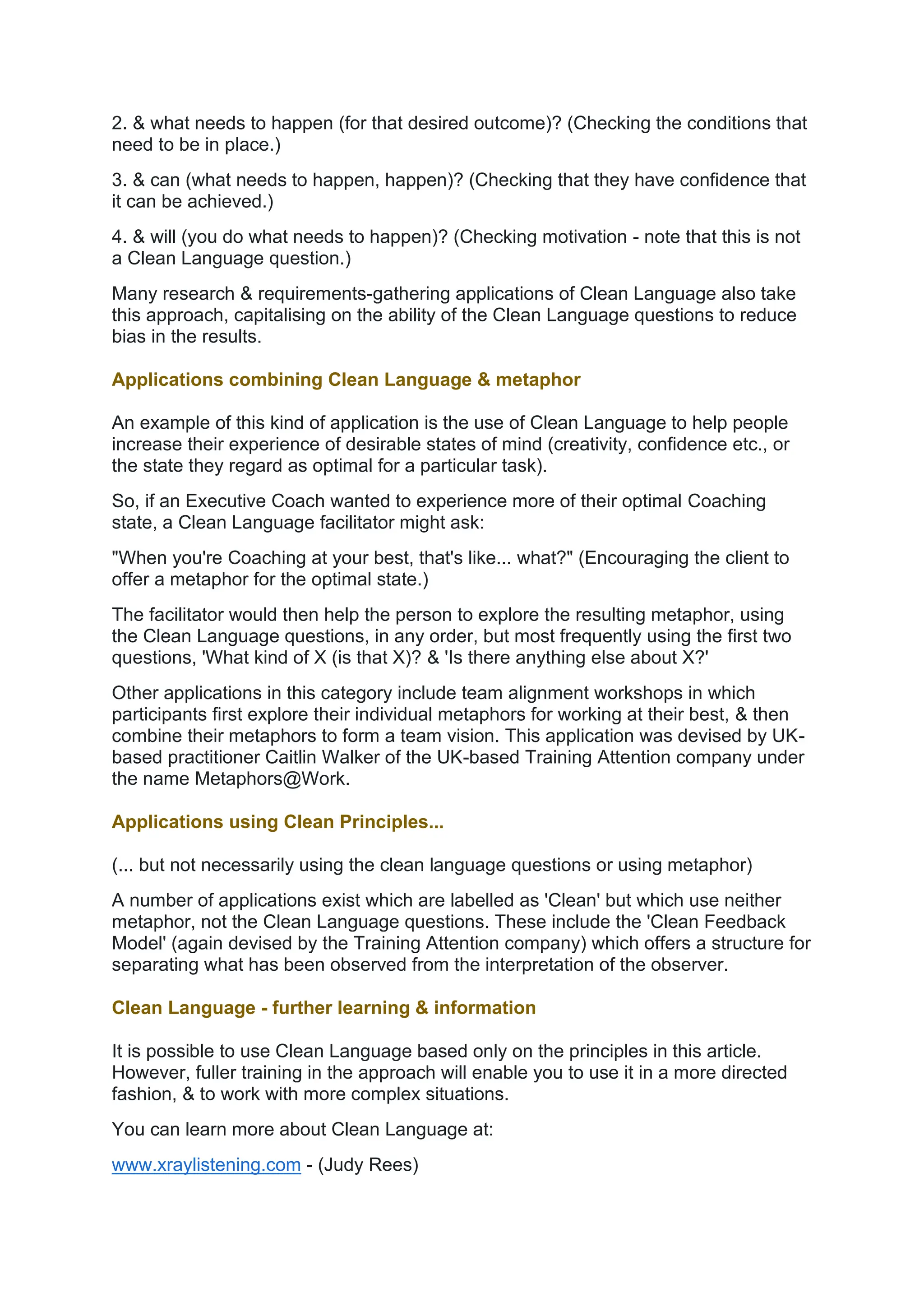 Clean Language – a guide to David Grove’s methods with examples ...