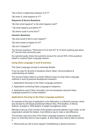 Clean Language – a guide to David Grove’s methods with examples ...
