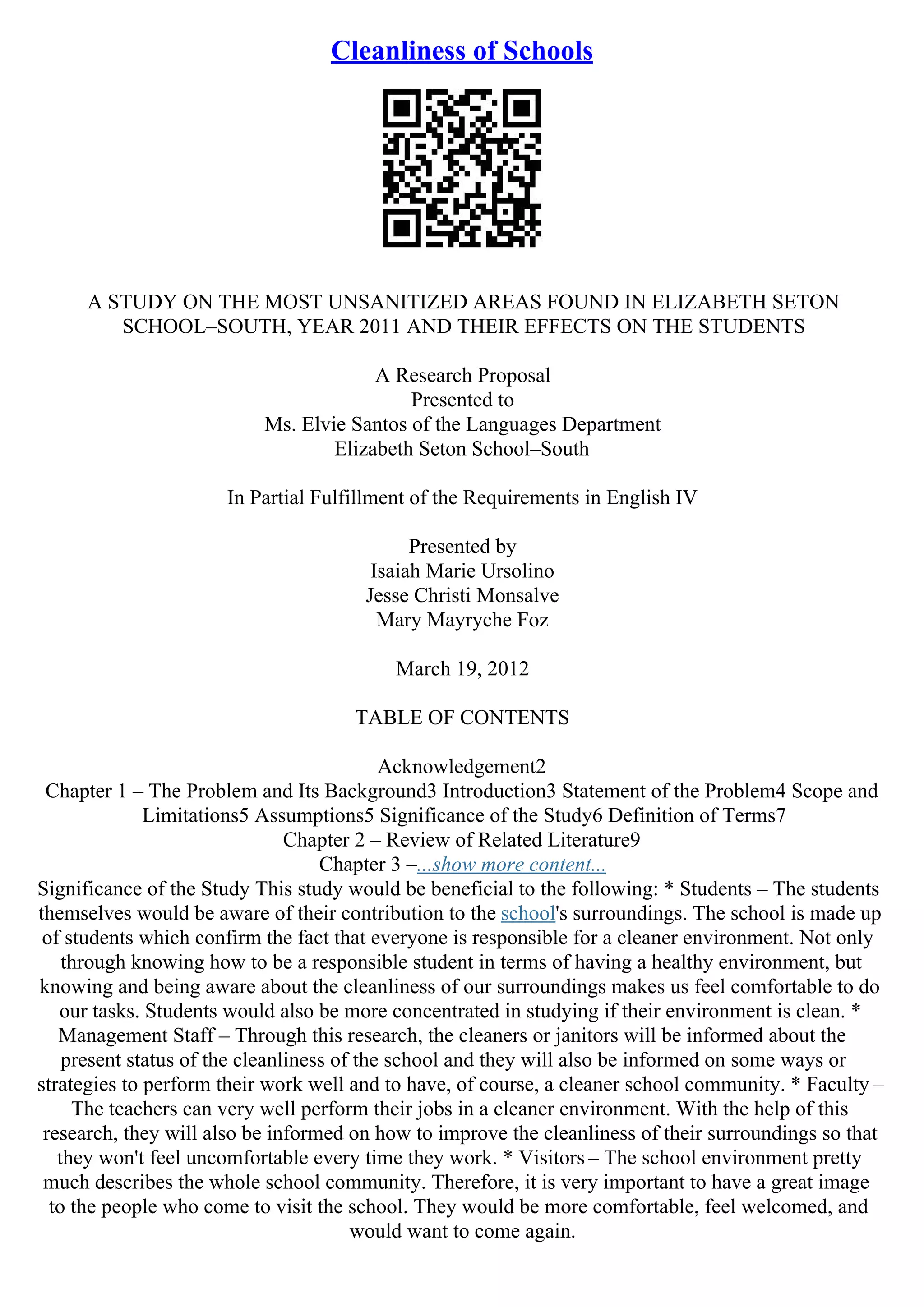 Cleanliness Essay | PDF