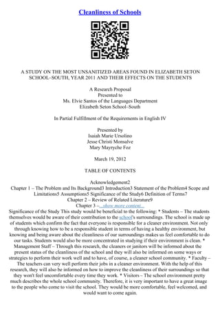 Cleanliness Essay | PDF