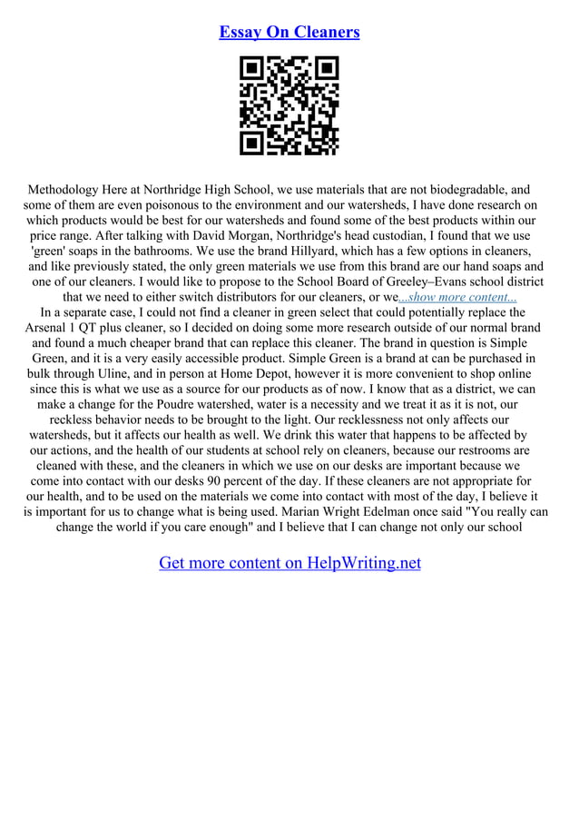 Cleanliness Essay | PDF