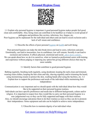 Cleanliness Essay | PDF