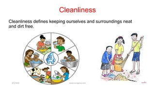 Cleanliness, hygiene and health | PPTX