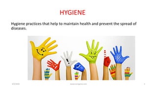 Cleanliness, hygiene and health | PPTX