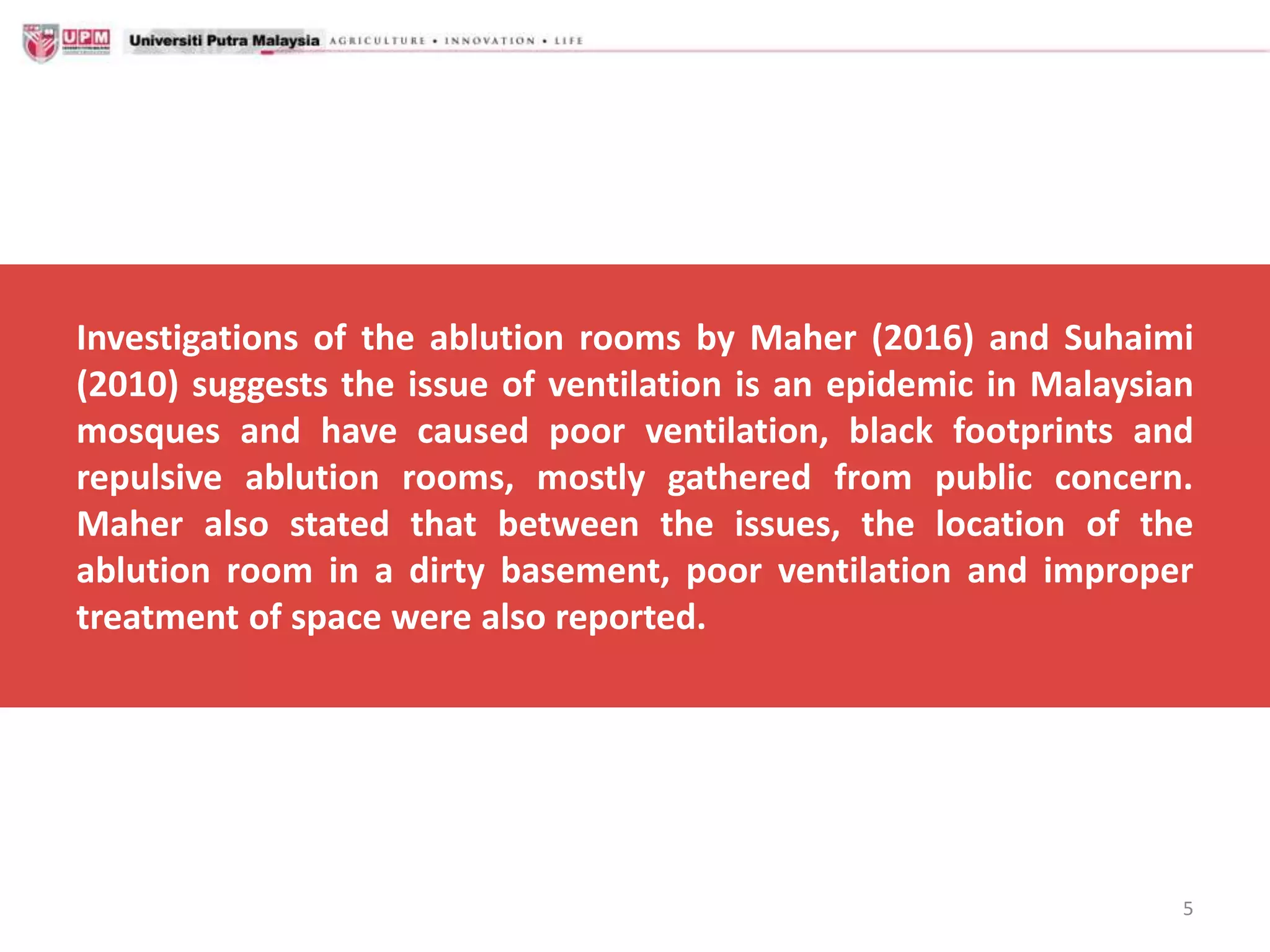 CLEANLINESS INSPECTION OF THE ABLUTION SPACES OF THE FEDERAL TERRITORY ...