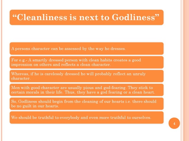 Cleanliness is next to Godliness (Smart Art) | PPT