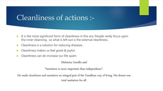 Cleanliness of thoughts & actions | PPTX