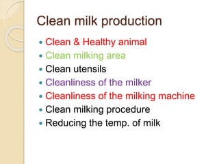 clean milk milk poduction modified.pptx | Bath and Shower | Personal Care