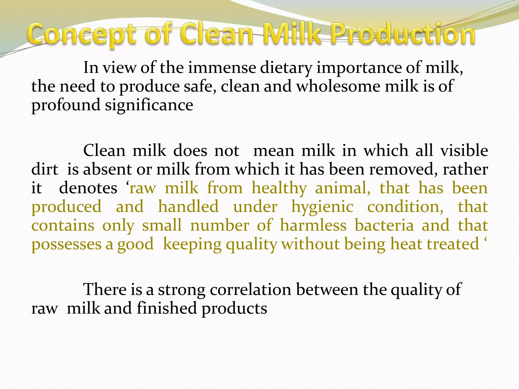 CLEAN MILK PRODUCTION | PPTX