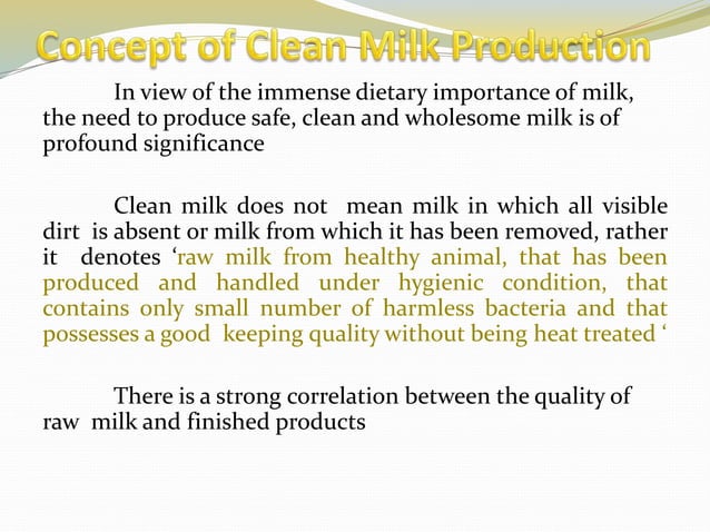 CLEAN MILK PRODUCTION | PPTX