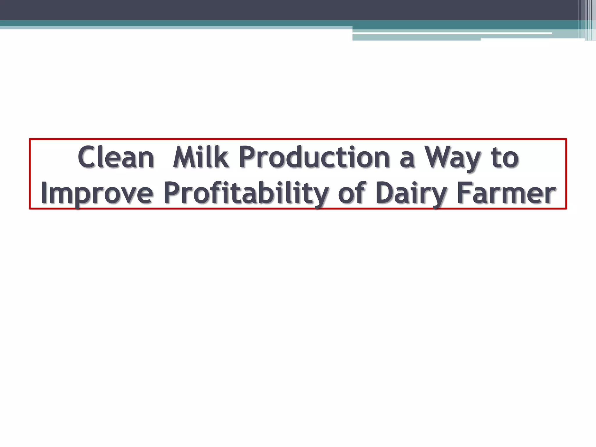 Clean milk production | PDF