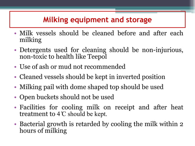 Clean milk production | PPT