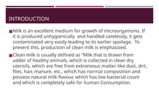 Clean Milk Production / Hygienic practices in production of milk | PPTX