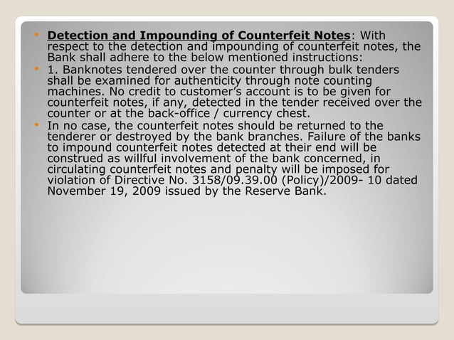 Clean Note Policy PPT for the bankers to follow | PPT