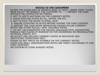 Clean Note Policy PPT for the bankers to follow | PPT