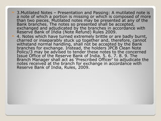 Clean Note Policy PPT for the bankers to follow | PPT