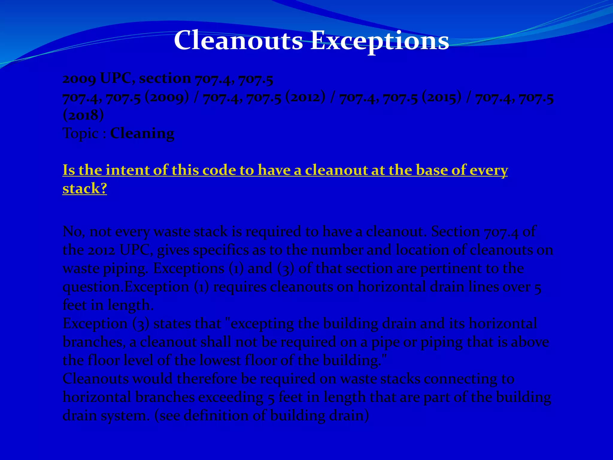 Cleanouts | PPTX