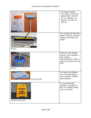 Clean premisese and equipments | DOCX