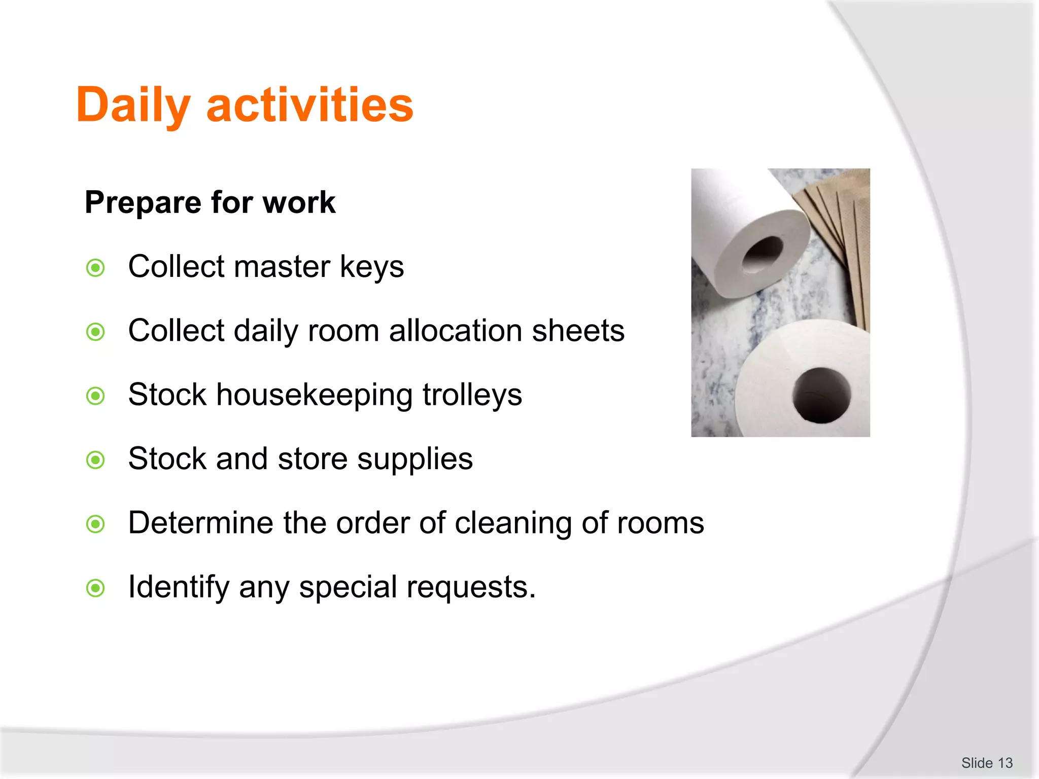 Clean & prepare rooms for incoming guests | PDF