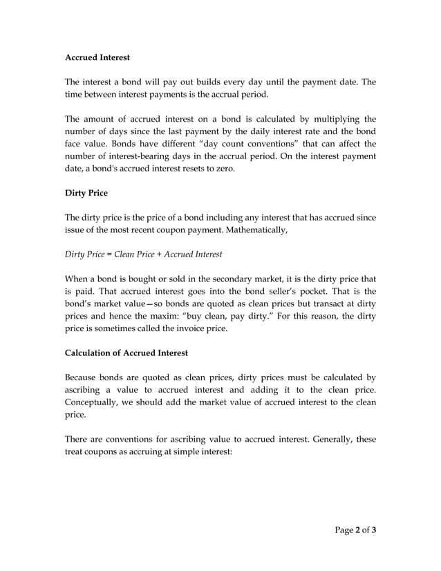 Clean price vs dirty price | PDF | Stocks and Bonds | Personal Investing