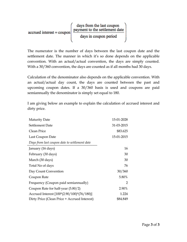 Clean price vs dirty price | PDF | Stocks and Bonds | Personal Investing