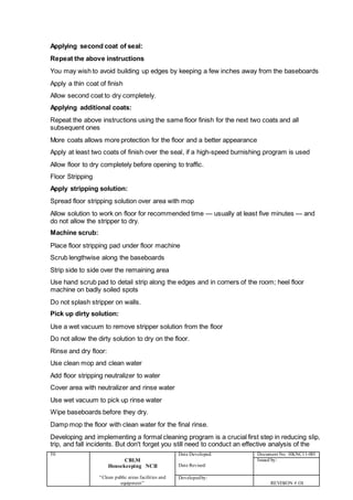 Clean public areas, facilities & equipment | DOCX