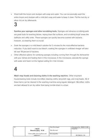 Clean public areas, facilities & equipment | DOCX