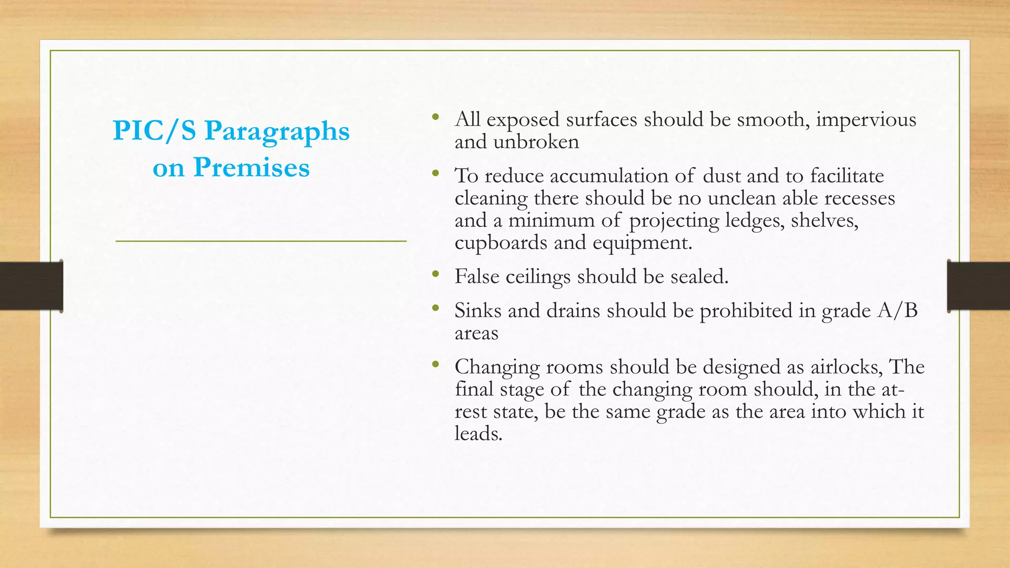 Clean Room - A compendium according to approved guidelines. | PPTX