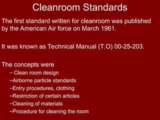 clean room standards an overview in pharma | PPT