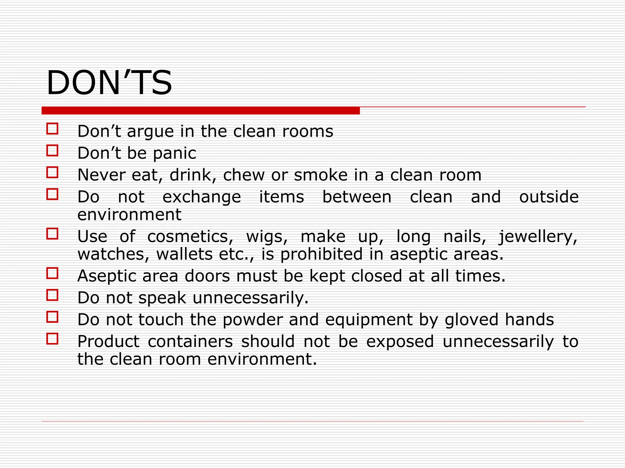 Clean room practices and clean room behaviour | PPT