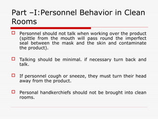 Clean room practices and clean room behaviour | PPT