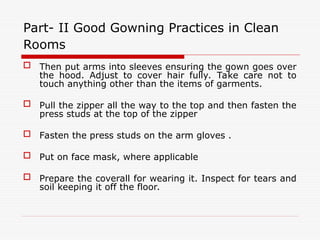 Clean room practices and clean room behaviour | PPT
