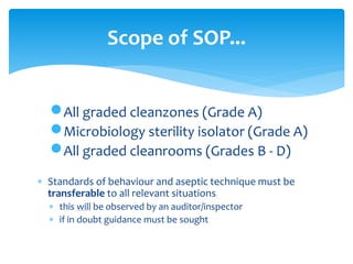 Cleanroom sop slides | PPTX